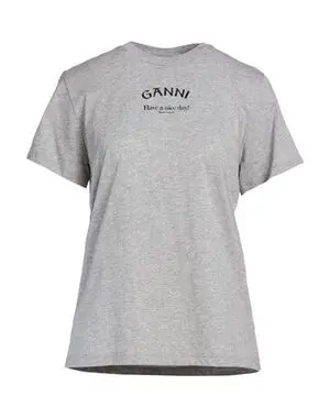 GANNI T-shirt Size Organic Cotton - Grey