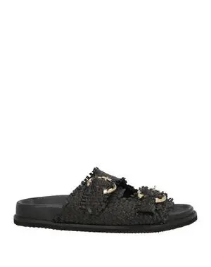 EMANUELLE VEE Emmanuelle Vee Metallic Sandals - Black