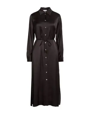 OTTOD'AME Dark Viscose Midi Shirt Dress