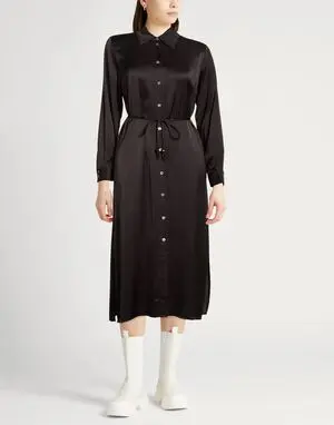 OTTOD'AME Dark Viscose Midi Shirt Dress