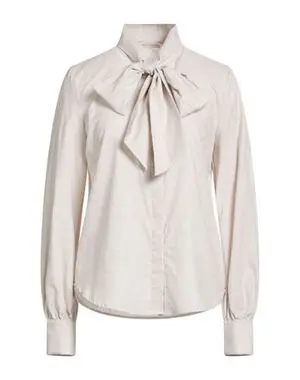CAMICETTASNOB Light Cotton Shirt With Bow Detail - Light Grey
