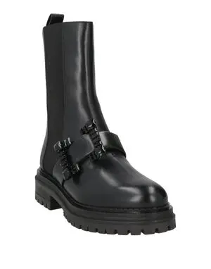 SERGIO ROSSI Calfskin Ankle Boots With Crystal Embellishments