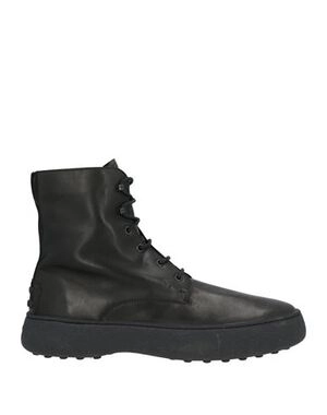 TOD'S Lace-up Leather Ankle Boots - Black
