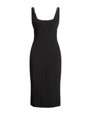 Versace Midi Dress Fuchsia Size Polyester, Elastane - Black