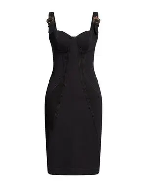 Versace Midi Dress Size Cotton, Elastane - Black