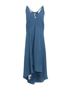 120% Lino Maxi Dress Slate Size Linen - Blue