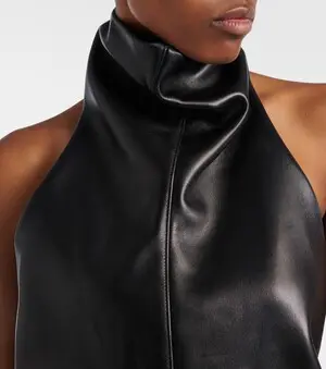 Khaite Rone Halterneck Leather Top