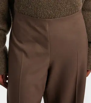 Khaite Walter Cropped Virgin Wool Flared Pants