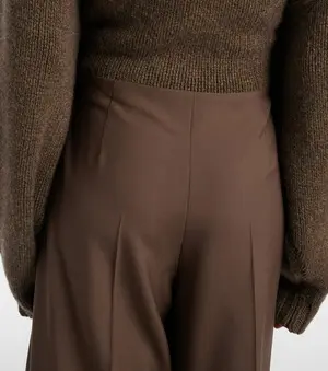 Khaite Walter Cropped Virgin Wool Flared Pants