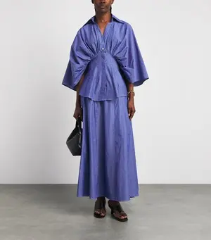 Palmer//harding Cotton Poplin Midi Skirt