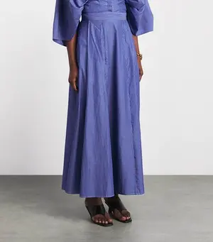 Palmer//harding Cotton Poplin Midi Skirt