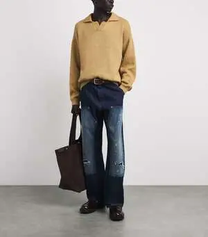 CHERRY LOS ANGELES Cotton Five Star Henley Sweater