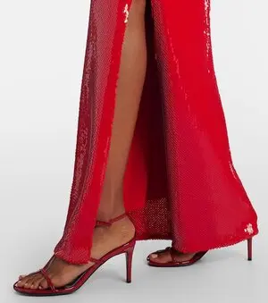 RODARTE Floral-appliqué Sequined Gown