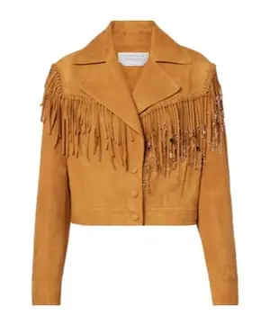 Gabriela Hearst Azra Embellished Fringed Suede Jacket - Brown