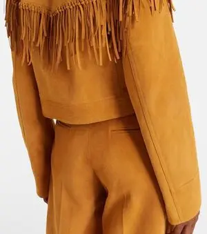 Gabriela Hearst Azra Embellished Fringed Suede Jacket
