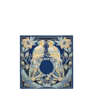 FERRAGAMO Parrots Print Silk Scarf