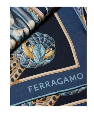 FERRAGAMO Parrots Print Silk Scarf
