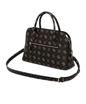 Guess Emelie Logo Monogram Satchel With Detachable Shoulder Strap