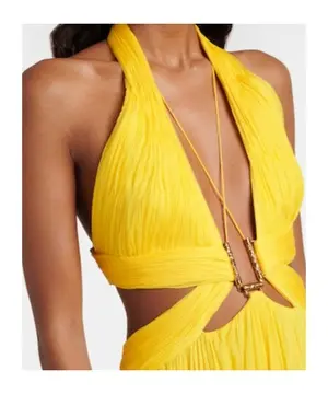 Roberto Cavalli Cutout Silk Chiffon Gown