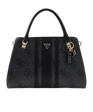 Guess Noelle Patterned Charm Shoulder Bag - Black