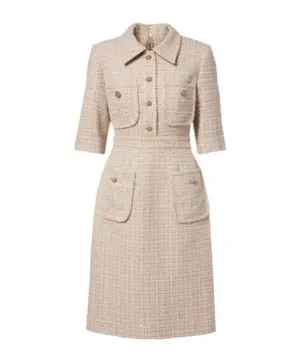 Elie Saab Sequined Tweed Midi Dress
