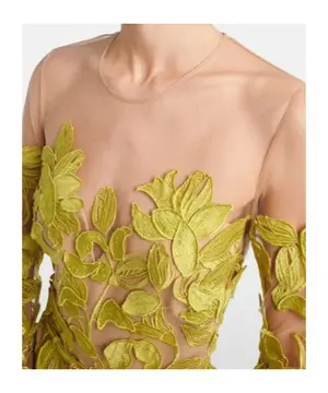 Elie Saab Embroidered Silk-blend Midi Dress