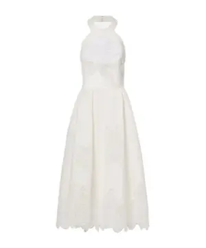 Elie Saab Embroidered Halterneck Cocktail Dress - White