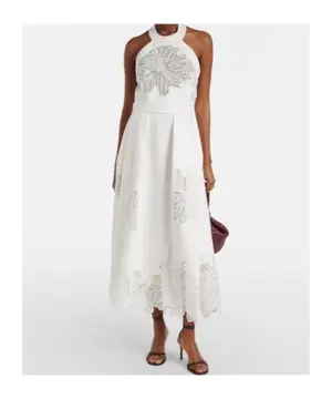 Elie Saab Embroidered Halterneck Cocktail Dress