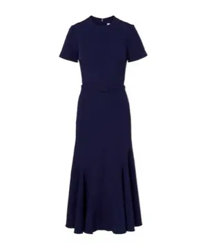 SAFIYAA LONDON Luisa Belted Crêpe Midi Dress - Black