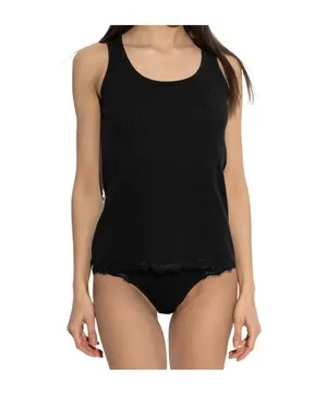 Emporio Armani Ribbed Lace-trimmed Lingerie Top
