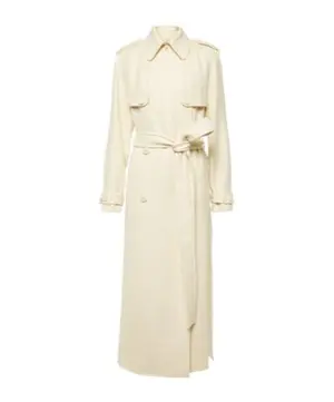 Gabriela Hearst Detachable Belt Trench Coat - White