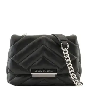 Armani Exchange Chevron-quilted Mini Bag - Black