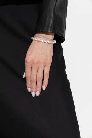 ALLSAINTS Double-layered Pearl And Chain Bracelet