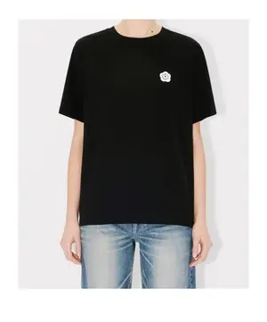 Kenzo Boke Flower Embroidered Crewneck T-shirt - Black