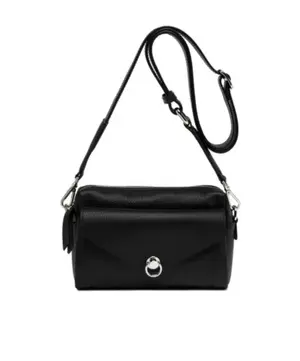 GIANNI CHIARINI Leather Shoulder Bag/cross-body Bag With Perforated Flap Detail - Black