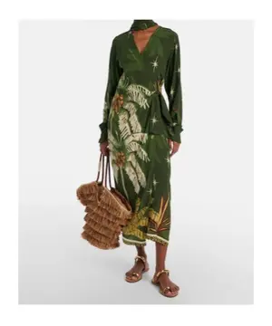 Johanna Ortiz Printed Silk Midi Dress