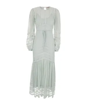 TWINSET Striped Laced Long Dress
