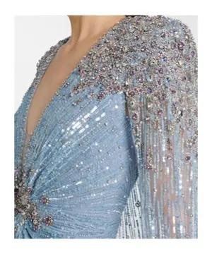 Jenny Packham Symphony Embellished Caped Gown