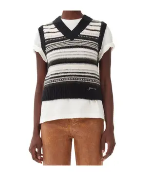 GANNI Vest With Striped Pattern