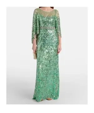 Jenny Packham Ines Embellished Sequined Gown