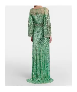 Jenny Packham Ines Embellished Sequined Gown