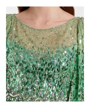 Jenny Packham Ines Embellished Sequined Gown