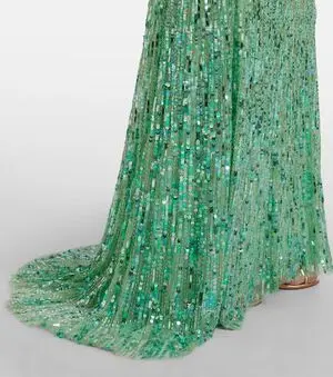Jenny Packham Ines Embellished Sequined Gown