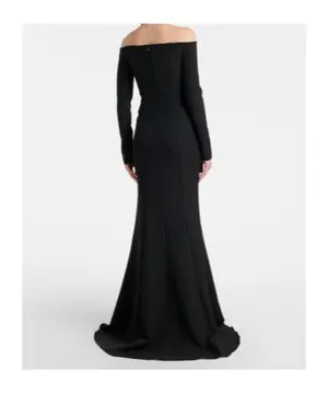 Safiyaa Rory Floral Appliqué Gown - Black