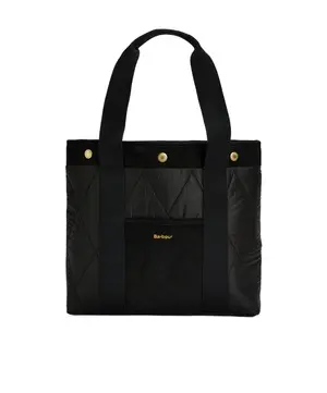 Barbour Healy Logo Embroidered Top Handle Bag - Black