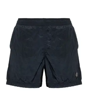 Stone Island Elastic Waist Shorts - Blue