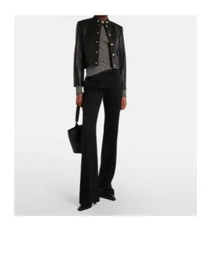 NILI LOTAN Hadley Cropped Leather Jacket