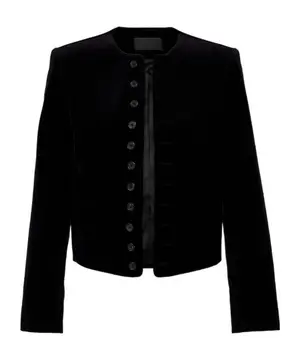 NILI LOTAN Patti Cotton Velvet Jacket - Black