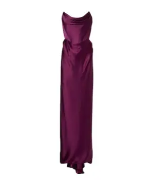 VIVIENNE WESTWOOD Galaxy Draped Crêpe Satin Bustier Gown - Red