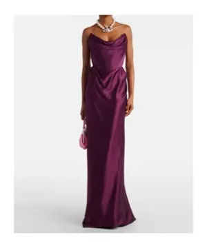 VIVIENNE WESTWOOD Galaxy Draped Crêpe Satin Bustier Gown